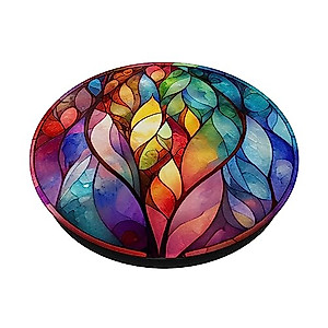 beautiful Watercolor stained glass PopSockets Standard PopGrip