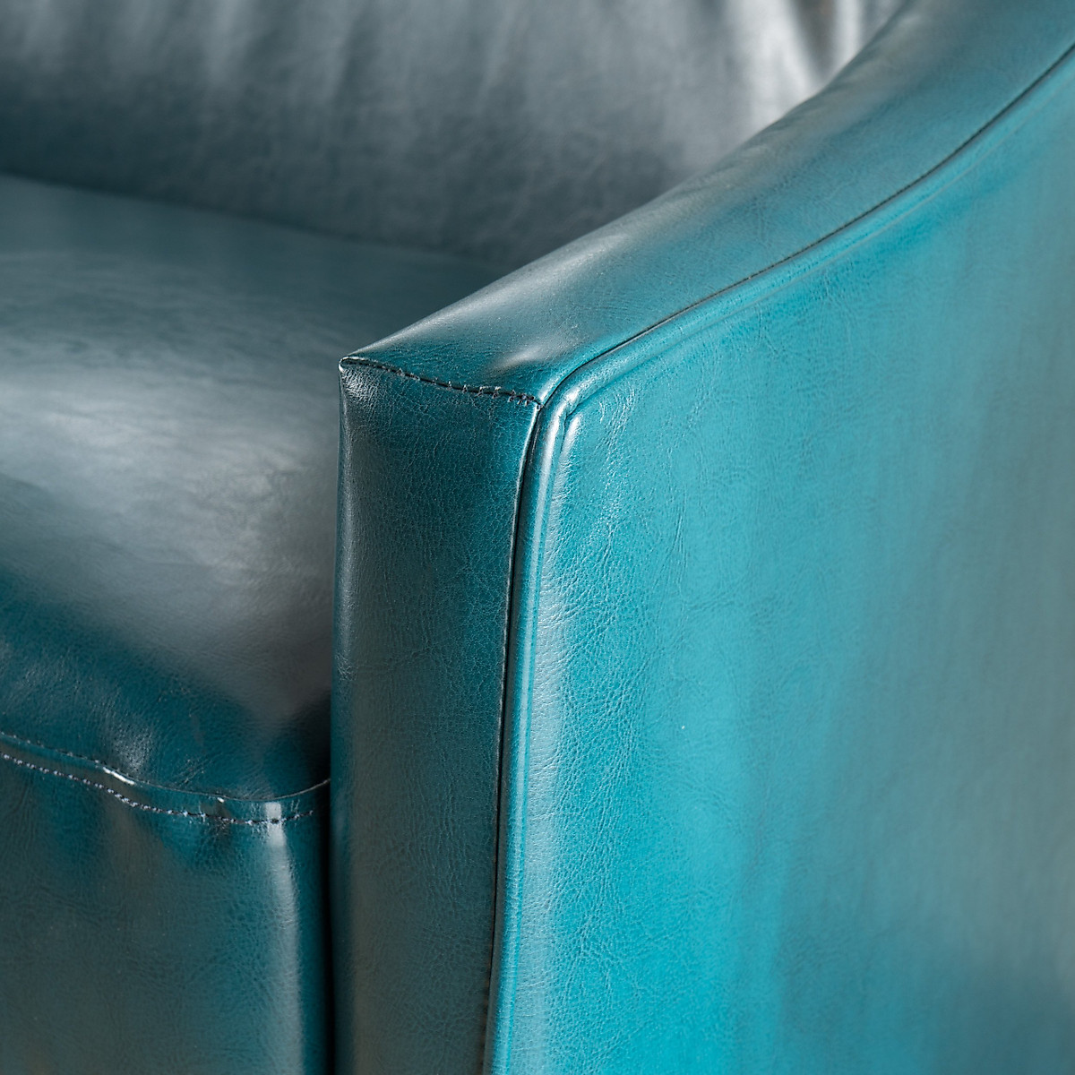 Christopher Knight Home Justine Leather Loveseat, Teal