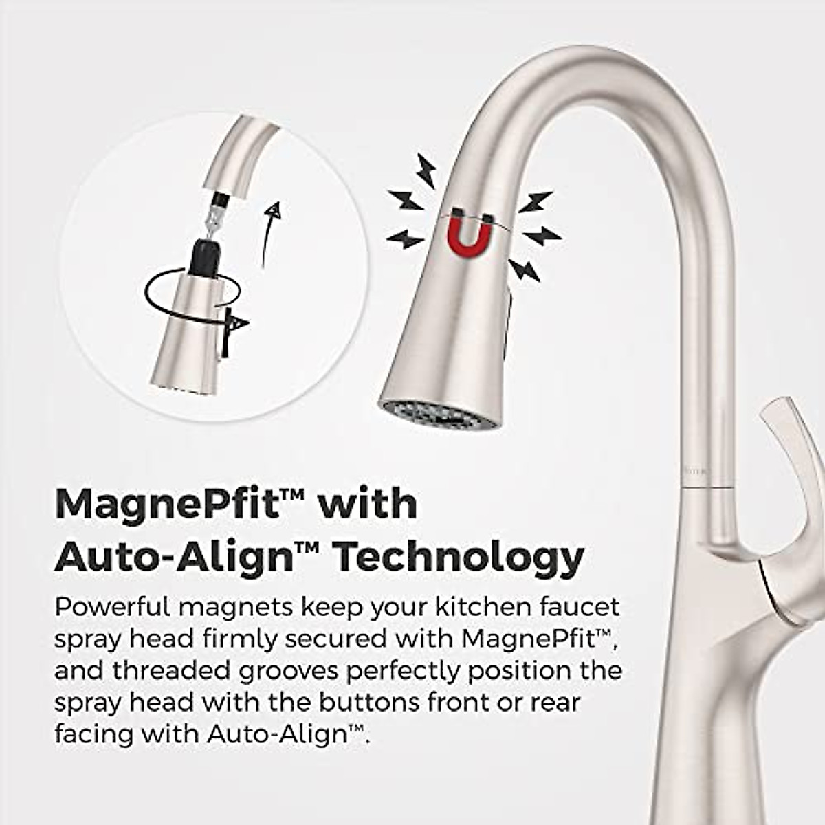 Pfister Talega Kitchen Faucet with Pull Down Sprayer, Single Handle, High Arc, Spot Defense Stainless Steel Finish, F5297TEGS