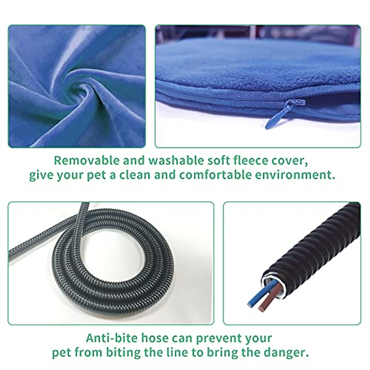 RC SLL Cat Heating Pad,Heated Cat Bed Indoor Electric Warming Cat Bed,Upgraded Adjustable Controller,Waterproof Kitten Heating Pad with Chew Resistant Steel Cord(PVC,Round-Ø15.5inch)