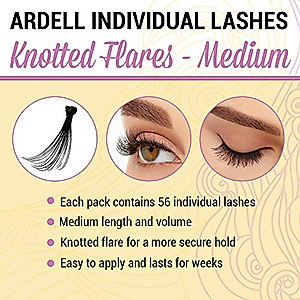Andrea Knotted Flares False Lashes Medium - Black, 4 Pack