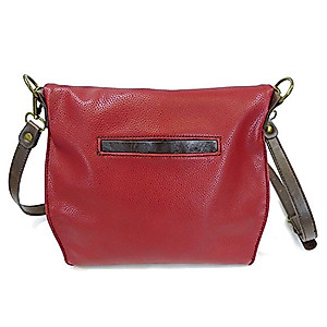 CHALA Charming Crossbody Shoulder Handbag With Zipper Flap Top and Key Fob- Burgundy (Metal Dragonfly)