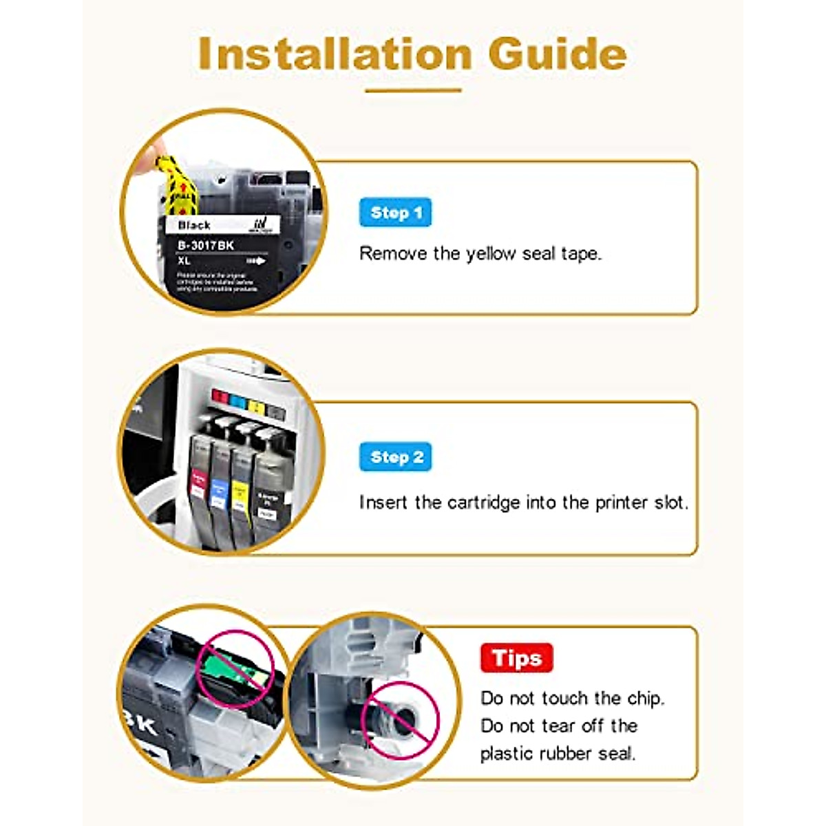 Intactech LC3017XL Compatible Ink Cartridges Replacement for Brother 3017XL LC3017 High Yield for MFC-J6930dw MFC-J5330dw MFC-J6530dw MFC-J6730dw (8-Pack, 2 Black,2 Cyan,2 Magenta,2 Yellow)