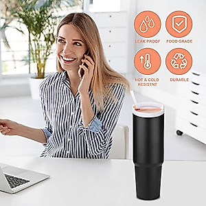 2pcs Tumbler Replacement Lids for Stanley Tumblers, No Leakage Tumbler Cup Lids Accessories for Stanley Quencher H2.0 40oz with Handle, Also for Adventure Quencher Travel Tumbler 40oz