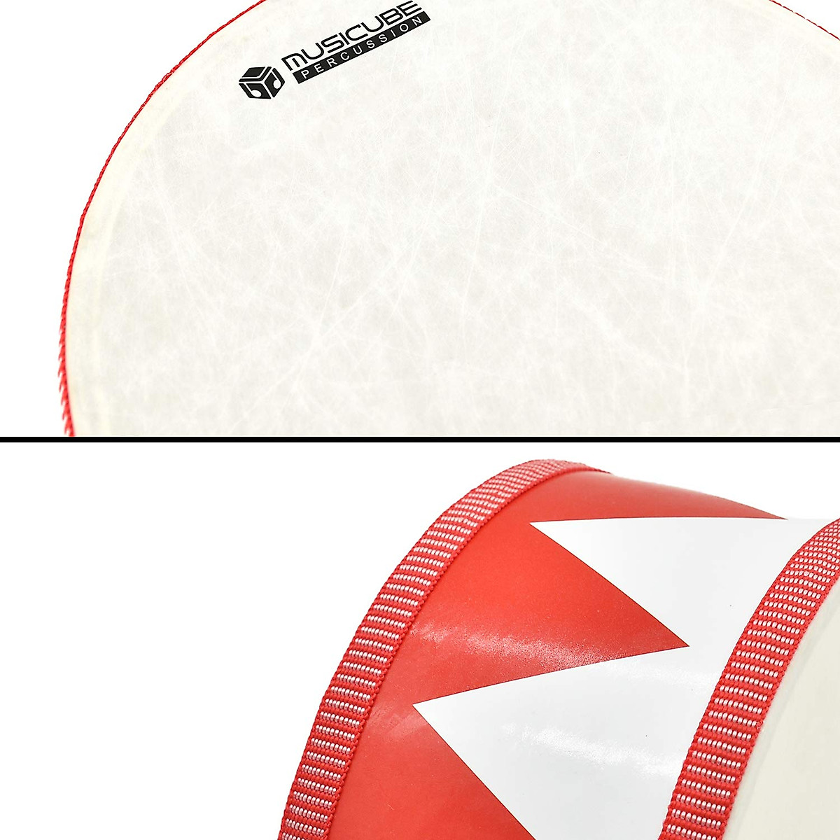 MUSICUBE Kids Drum Set 8-Inch Wooden Drum Toys with an Adjustable Strap and 2 Drumsticks Educational Baby Musical Toys Drum Sensory Musical Instrument Toys for Toddler Boys & Girls Gift Packing