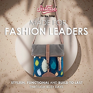 SIXTEASE Crossbody Bag for Women Vintage Style Genuine Leather, Upcycled Canvas, Rug, or Hair On - Cross Body Womens Bags with Inside Zipper Pockets - Amenable