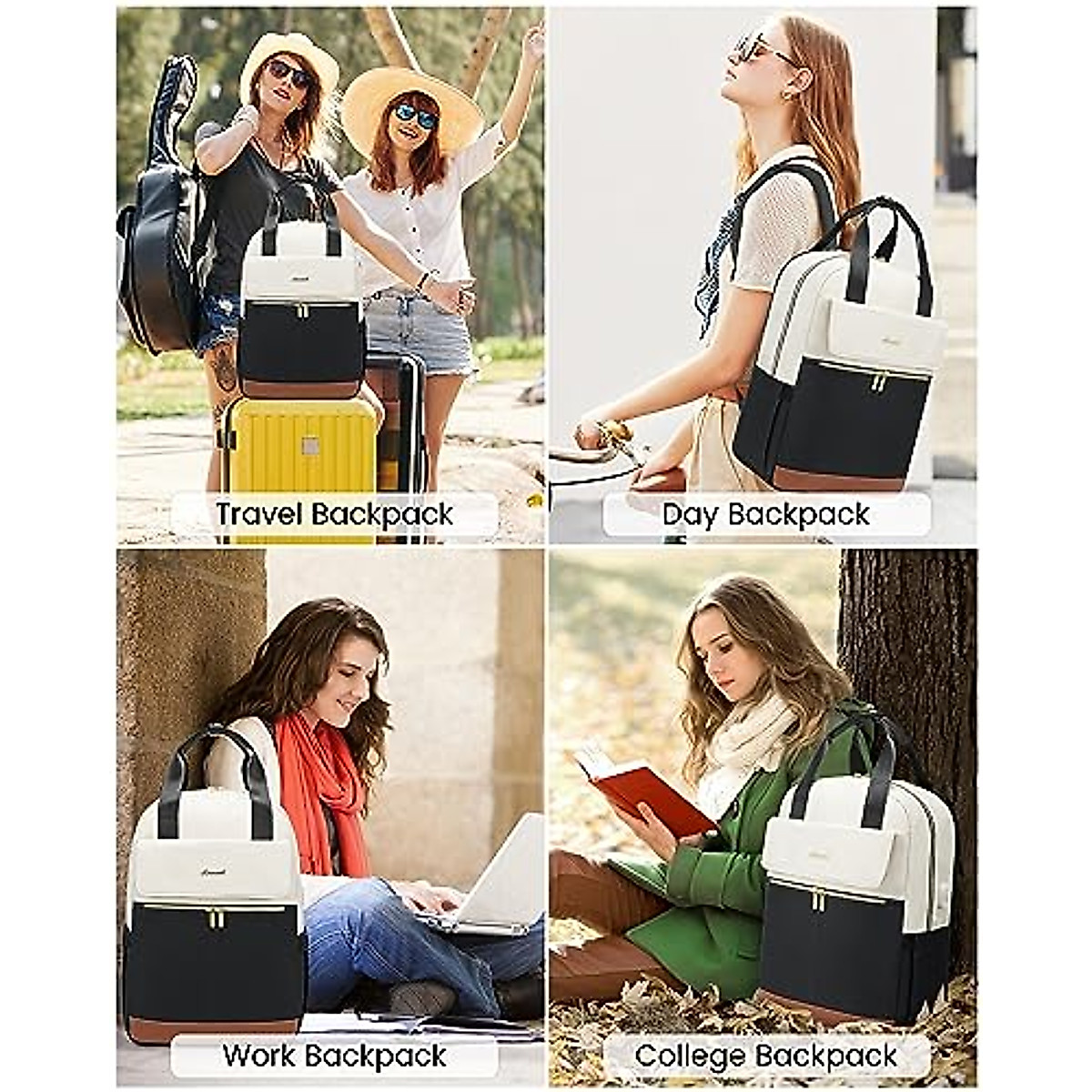 LOVEVOOK Laptop Backpack for Women, Cute Laptop Bag with USB Port, Waterproof Travel Work Backpack Purse, Anti-Theft Backpacks Casual Computer Daypack Nurse Teacher Bag