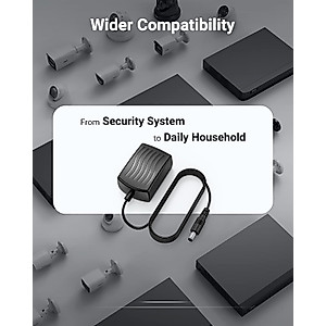 ANNKE Security Power Adapter Supply AC to DC 12V2A and 1-to-4 Splitter Power Cord for CCTV Surveillance Camera DVR System