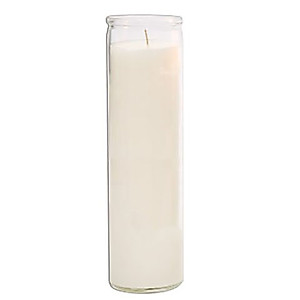 Brilux Classic White Candles in Glass, Set of 4, 8-INCHES Tall