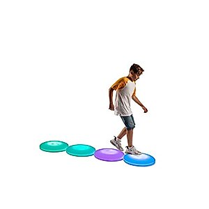 Playlearn Rechargeable Sensory Interactive LED Light Up Floor Tile - Touch Sensitive Color Changing- with Remote Control - 20 Inch - 1 Tile Included