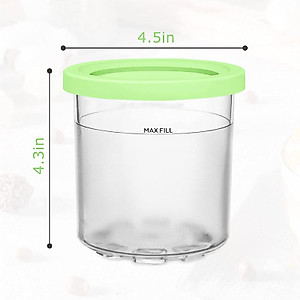 VRINO Creami Pint Containers, for Creami Ninja Ice Cream Containers, Creami Deluxe Safe and Leak Proof Compatible NC301 NC300 NC299AMZ Series Ice Cream Maker