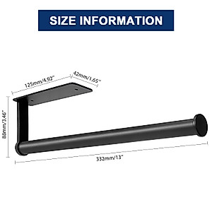 NearMoon Paper Towel Holder Under Cabinet, Paper Towel Roll for Kitchen, Paper Towels Bunk Wall Mounted & Self Adhesive Vertically or Horizontally (Space Aluminum, Matte Black)