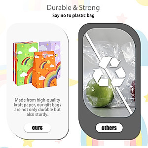 VGOODALL 40pcs Party Favor Bags Bulk, 8 Colors Goodie Bags with Stickers, Rainbow Small Gift Bags for Birthday Baby Showers Weddings