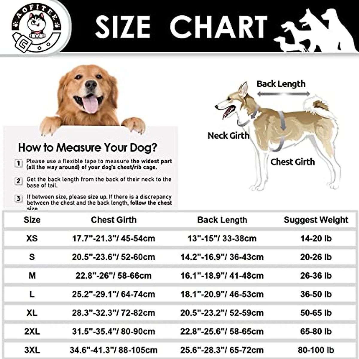 AOFITEE Dog Sweater, Warm Dog Coat Dog Winter Jacket, Windproof Dog Cold Weather Coats with Turtleneck, Pullover Dog Pajamas Pjs Onesie, Pet Apparel Winter Clothes for Small Medium Large Dogs