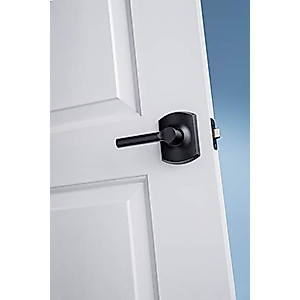 SCHLAGE F51A BRW 622 GRW Broadway Lever with Greenwich Trim Keyed Entry Lock, Matte Black