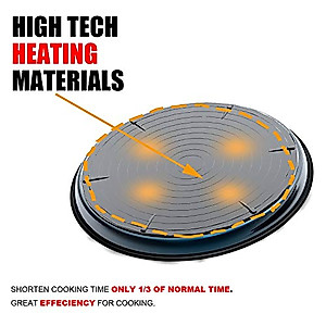 MACONEE 12inch Universal Microwave Crisper Pan/Microwave Cookware Crispy Plate Fry Pan, Microwave Cooker for Reheat Frozen Pizza, Chicken Nuggets French Toast with Crisp Effect!