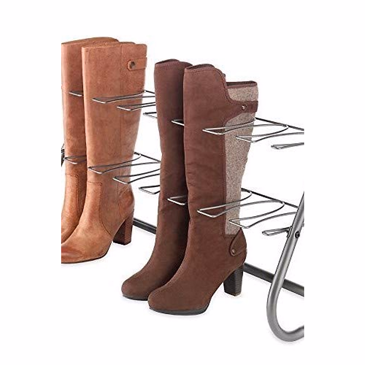 Whitmor 6905-5739 Gunmetal 4-Pair Boot Stand