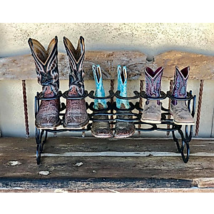 VOFMK Boot Rack, 6 Pairs of Boots, Horseshoe Decor, Horseshoe Art, Boot Holder, Shoe Organizer, Cowboy Boot Rack, Gift for her or him