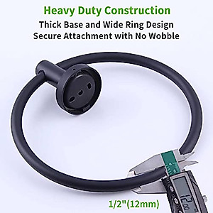 Bathroom Towel Ring Matte Black, Angle Simple Stainless Steel Bath Towel Holder, Wall Mounted Round Towel Hanger, 8-Inch