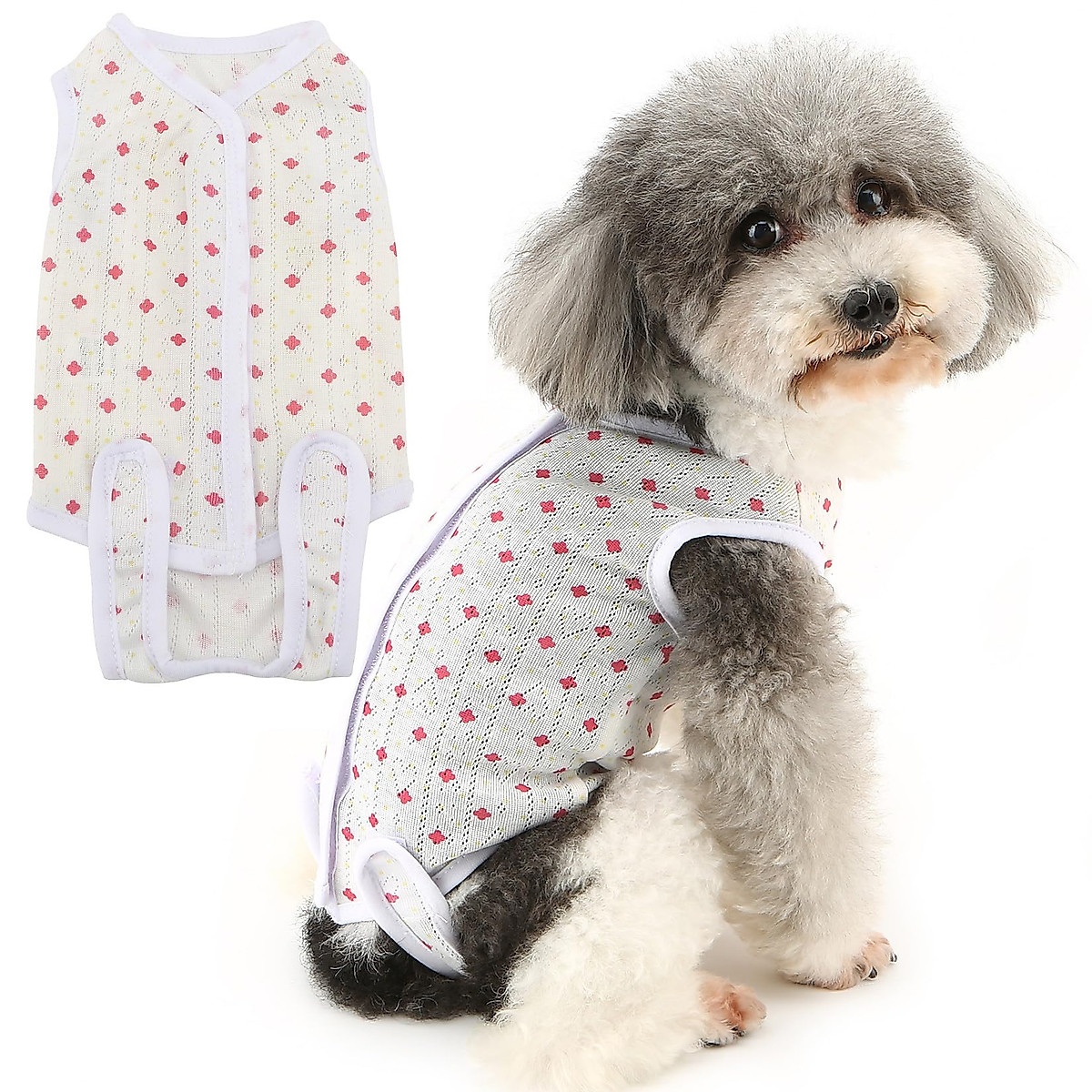 Zunea Dog Recovery Suit After Surgery for Small Toy Dogs Cat Female Pet Spay Recovery Suit Soft Breathable Puppy Abdominal Wounds Bandages Suit, E-Collar Alternative Wear Prevent Licking Pink L