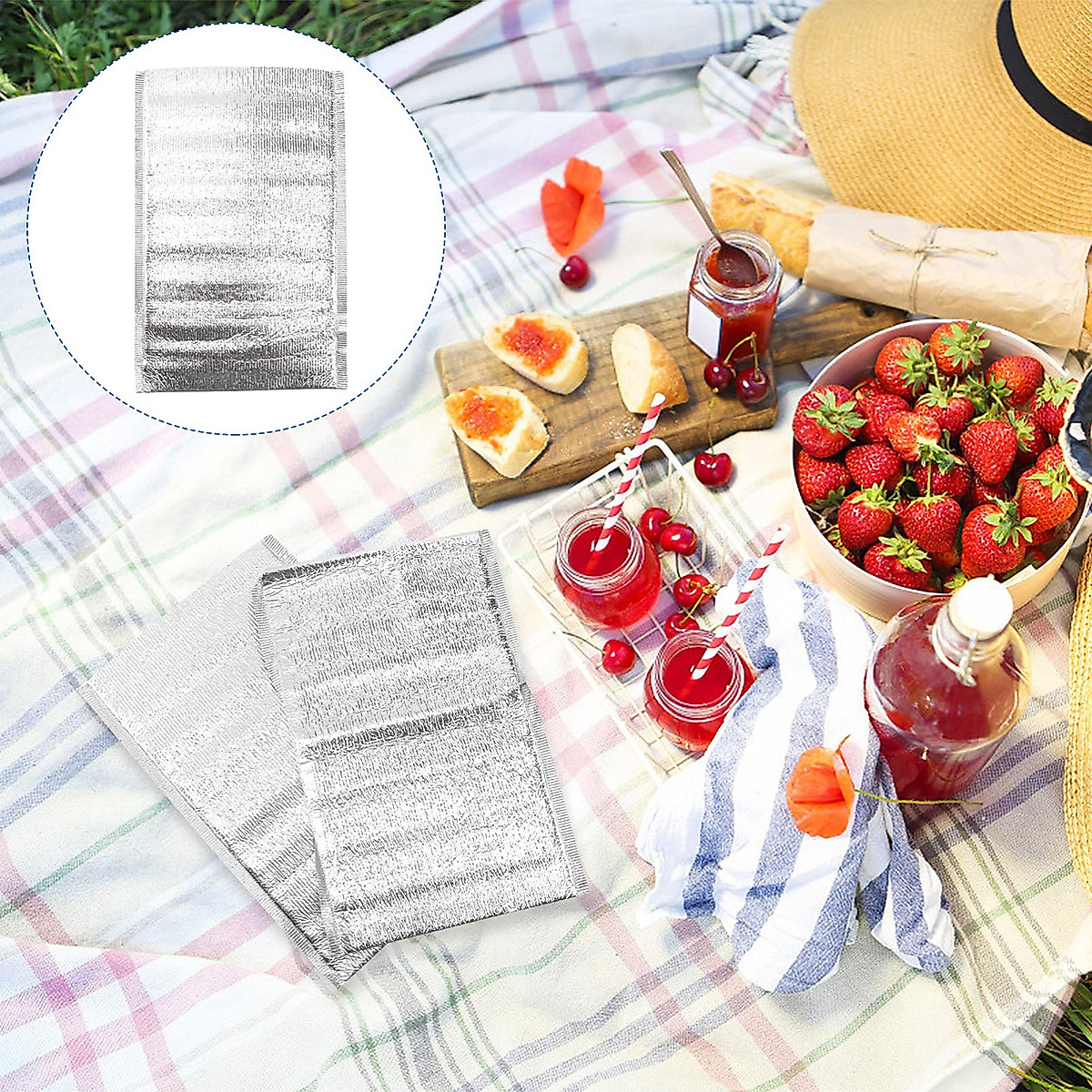 Hemoton 40 pcs Thermal Insulated Bubble Mailers Disposable Insulation Shipping Bags Thermal Box Liners Thermal Padded Envelopes Insulation Bag for Food Fruit Take- out (20x30CM)