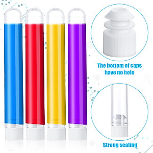 Flutesan 200 Pcs Clear Plastic Test Tubes 16 x 100 mm(10 ml) Test Tubes with Caps for Scientific Experiments,Halloween, Christmas, Scientific Themed Birthday Party Supplies, Candy Storage