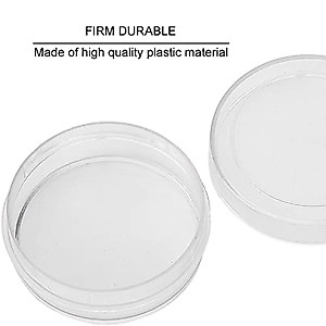 Buachois 50Pcs Plastic Round Transparent Storage Box Stackable Cylindrical Watch Parts Beads Container with Lid Crafts Hardware Jewelry Organizer Display Case