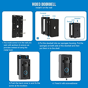 Anti-Theft Blink Video Doorbell Door Mount,No-Drill Adjustable Mounting Bracket,Not Block Doorbell Motion Sensor,Easy to Install Blink Video Doorbell Accessories for Houses Apartments Office
