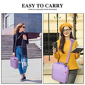 GXaryFulin Detachable Zipper Binder with Shoulder Strap, 3 O-Ring Binder for Office & School Supplies, Upgraded Version (Purple)