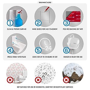 Screwless Wall Mount for Eero Mesh WiFi Holder, Tilted for Max Reception, Custom Design (NOT Compatible with Eero 6/Pro 6/Beacon), Strong VHB Adhesive, No Tools, No Mess, White by Brainwavz