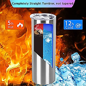 20 Oz Straight Skinny Tumbler Set, Stainless Steel Slim Skinny Travel Tumbler Bulk, Birthday Diy Gift For Women Friends Sisters, 4 Pack, Silver