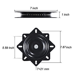 Frassie 2 Pack 7 Inch Bar Stool Swivel Plate Replacement,360 Degree Swivel Square Turntable for Recliner Chair