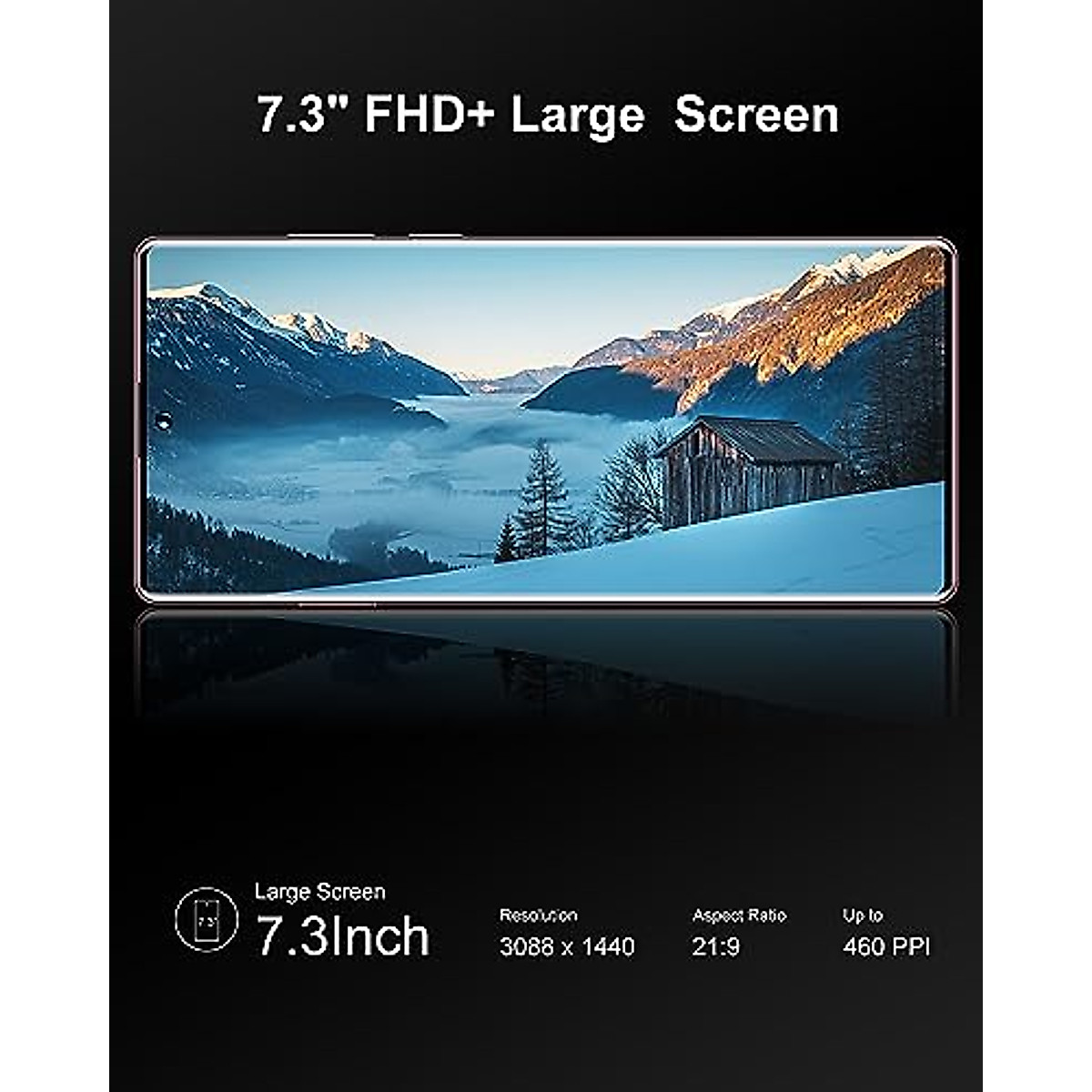 5G 4G Unlocked Cell Phones,6G+256GB Dual Sim Smartphone, C21 Unlocked Mobile Phone with 7.3inch Waterdrop Screen, Android Phone 24+64 MP | 7300mAh | Fingerprint Lock & Face ID | US Version (green)