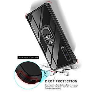 GREATRULY Kickstand Case for Samsung Galaxy A50 / A50s,Drop Protection Clear Case for Galaxy A50 / A50s,Slim Phone Cover Shell,Soft Bumper + Hard Back + Ring Stand Fits Magnetic Car Mount,Black