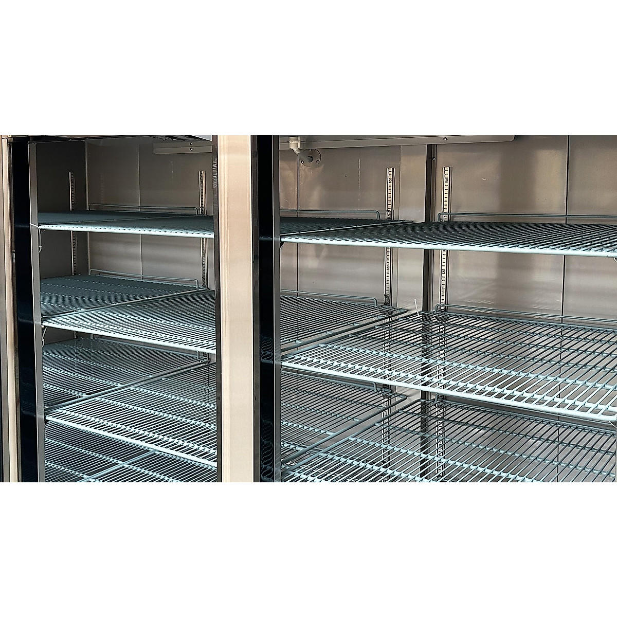 Commercial Refrigerator Glass 3-Door Merchandiser Display Cooler Fridge Stainless Steel Case NSF, Bottom-Mounted 83 inches width, capacity 65 cuft 110V, Restaurant Kitchen Cafe C83RG