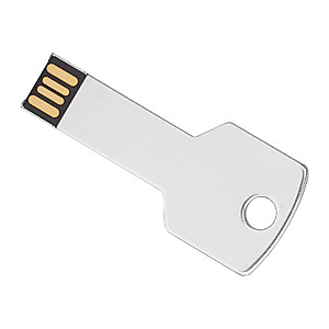 USB Flash Drive, Aluminum Alloy Key Shaped USB 2.0 Memory Stick Pen Drive Silver Thumb Drive, Portable USB Drive(8GB)