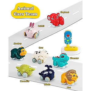 Kiddiworld Animal Car Toys for 1 Year Old Boy Gifts, Infant Baby Toys 12-18 Months, Pull Back Cars Truck Toys for 1-3 Year Old Girl Gifts, One First Christmas Birthday Gifts for Toddler Toys Age 1-2