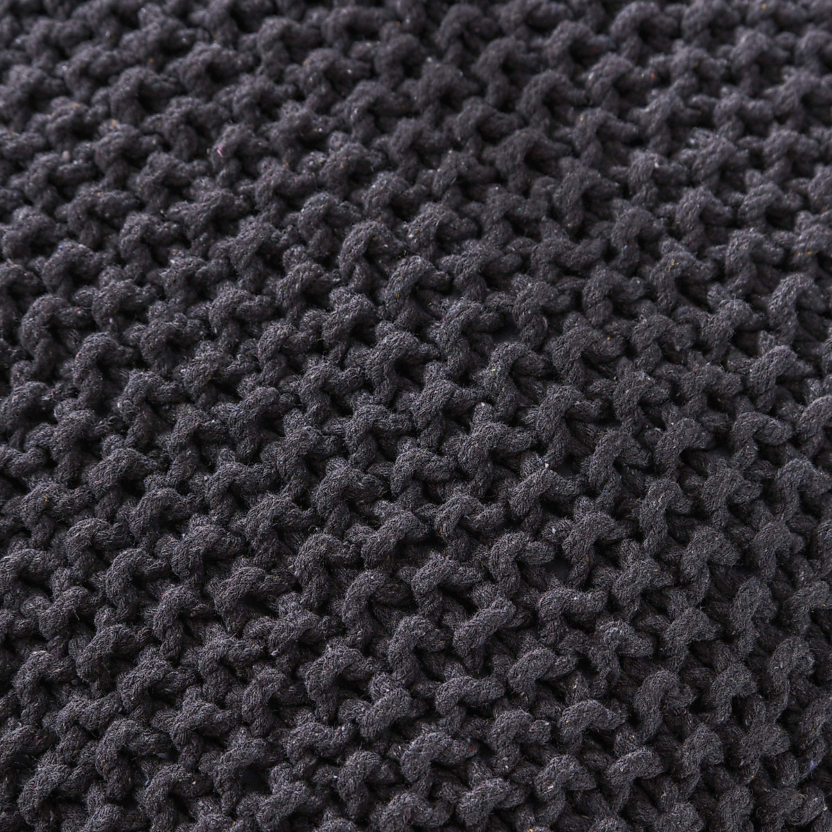 Christopher Knight Home Joyce Knitted Cotton Square Pouf, Dark Grey Small
