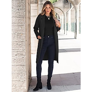 ANRABESS Women Cardigan Sweater Jackets Open Front Thick Knit Oversized Blazer Coatigan 2025 Fall Winter Long Coats Outwear Black Large