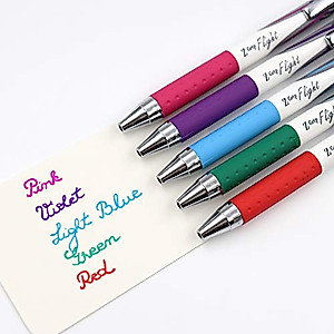 Zebra Pen Z-Grip Flight Retractable Ballpoint Pen, Bold Point, 1.2mm, Assorted Fashion Colors, 4-Count