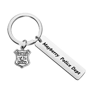 FAADBUK Funny Andy Griffith Show Keychain Mayberry Police Department Jewelry Andy Griffith Show Lover Gift For Friend Family (Mayberry K-S)