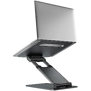 Nulaxy Laptop Stand for Desk, Ergonomic Sit to Stand Laptop Holder Convertor, Adjustable Height from 1.18" to 21", Supports up to 22lbs, Compatible with MacBook, All Laptops Computer Tablets 10-17"