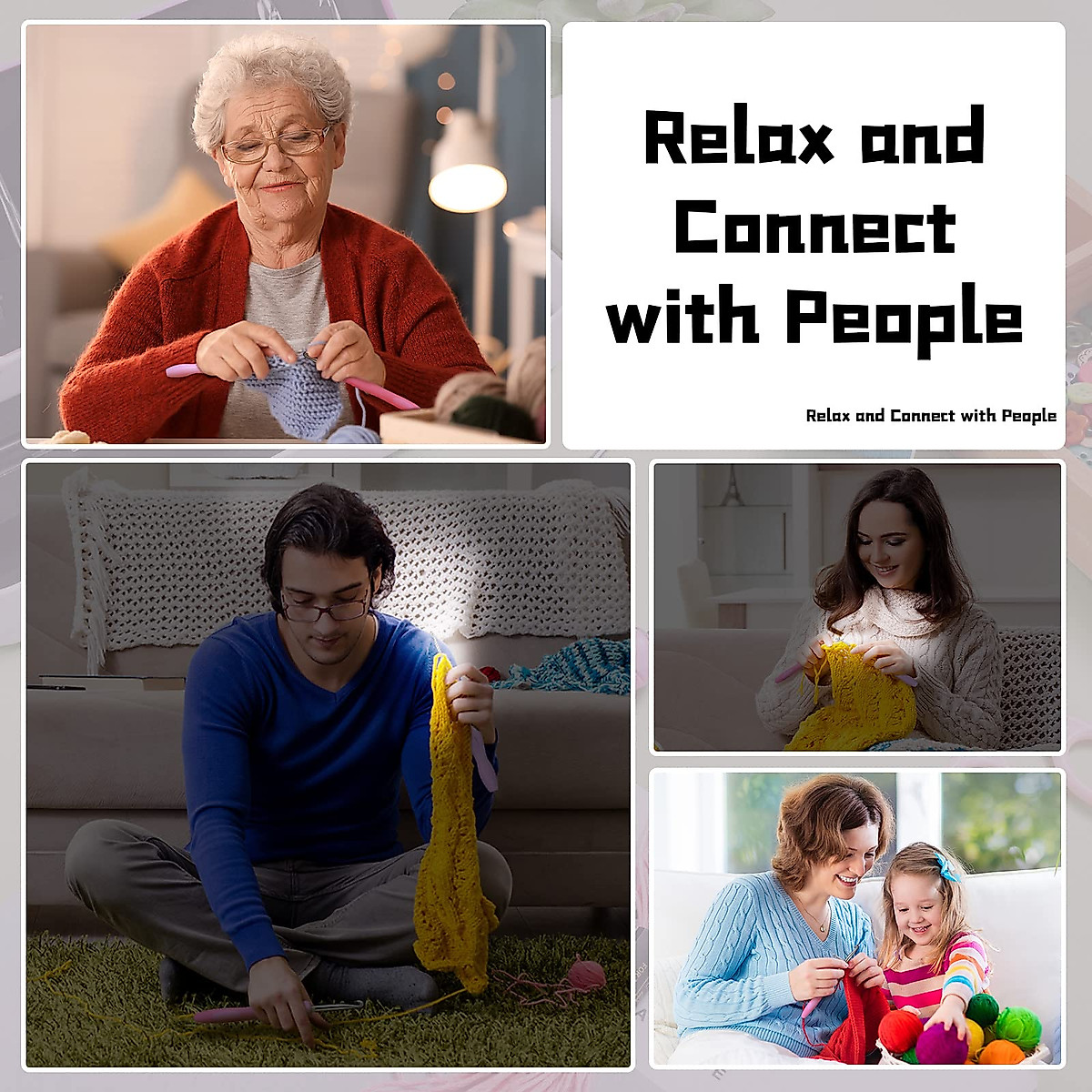 Lighted Crochet Hooks Set USB Rechargeable Crochet Hook with Light Metal 2 mm to 8 mm 12 Size Interchangeable Heads Light Large Eye Blunt Needle with Case for DIY Craft Supplies Beginner Yarn Knitting