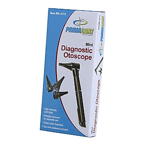 Primacare Diagnostic Otoscope with LED for Doctors | Pocket Ear Canal Checker for Kids, Adults & Pets | Compact Medical Ear Examination Scope | 3 Specula Sizes