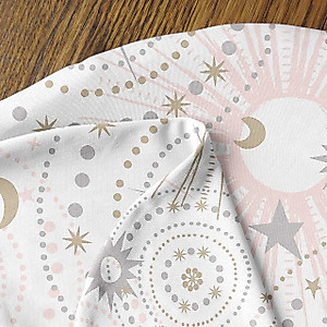 Sweet Jojo Designs Star and Moon Nursing Pillow Cover Breastfeeding Pillowcase for Newborn Infant Bottle or Breast Feeding (Pillow NOT Included) - Blush Pink Gold and Grey Celestial Sky Stars