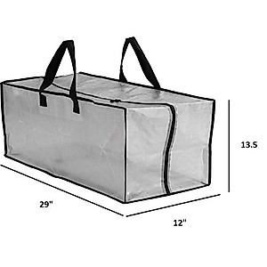 Earthwise Clear Storage Bags Heavy Duty Extra Large Transparent Moving Totes w/Zipper Closure Reusable Backpack Carrying Handles - Compatible with IKEA Frakta Hand Carts (4 Pack) (29 X 13.5 X 12)