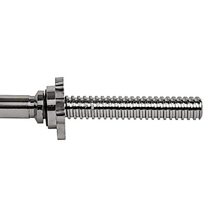 Sunny Health & Fitness 47 in Threaded Chrome Curl Bar with Ring Collars - STCB-47, grey