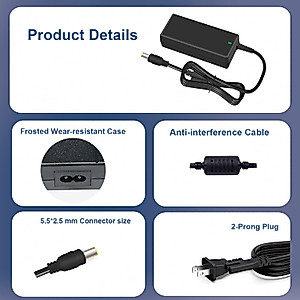 12V AC Adapter Charger for HP 2011X 2211X 2311X Dell 22" 23" 24" S2218M S2218Mc S2240M Insignia 19" 20" 24" 28" 32" LED LCD Monitor Power Supply Cord