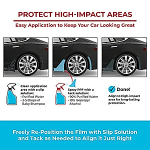 ARMOR UP 3"x60" Clear Gloss Paint Protection Film- 8-mil TPU Automotive Protector Wrap - Non-Yellowing, UV Protection, Self-Healing, Hydrophobic Top Coat - Car Accessories -