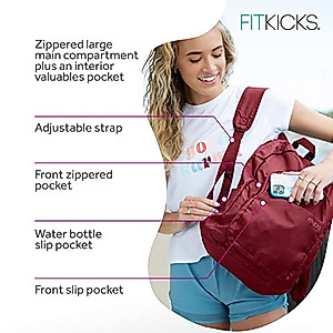 FITKICKS Hideaway Packable Zippered Backpack, Hiking, Camping, Outdoor and Sport Travel Backpack, Day Pack for Women and Men, Burgundy